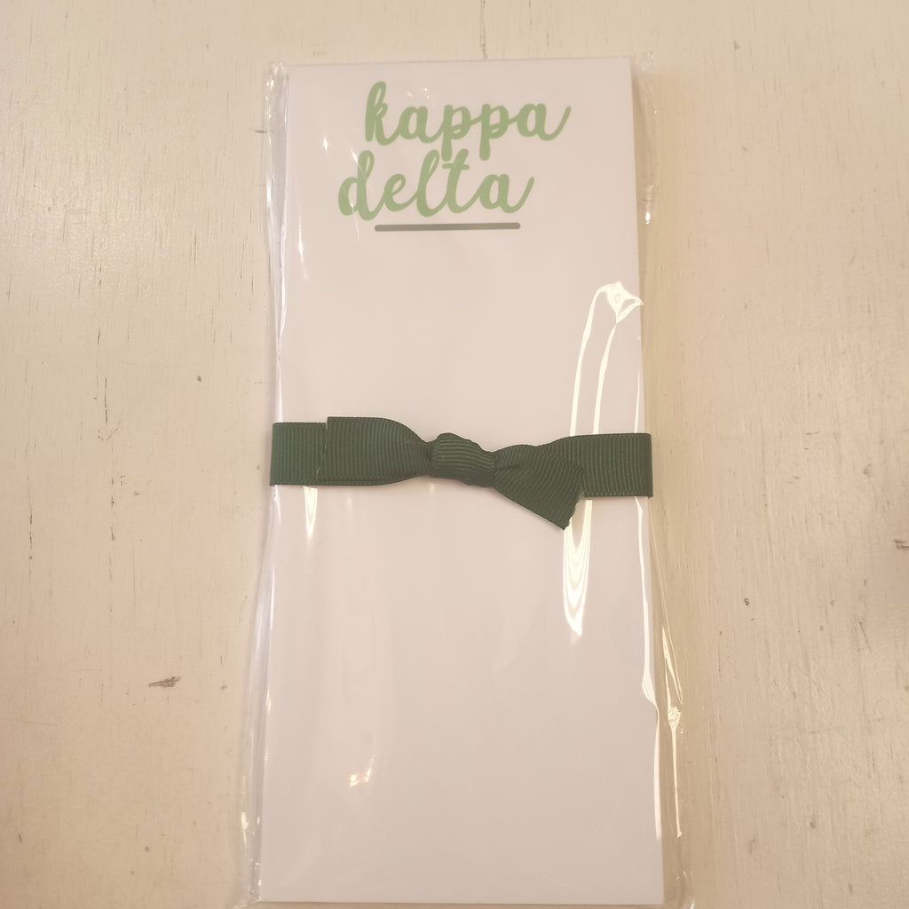 Skinnie Scripty Notepad- Kappa Delta – Brown Bag Etc