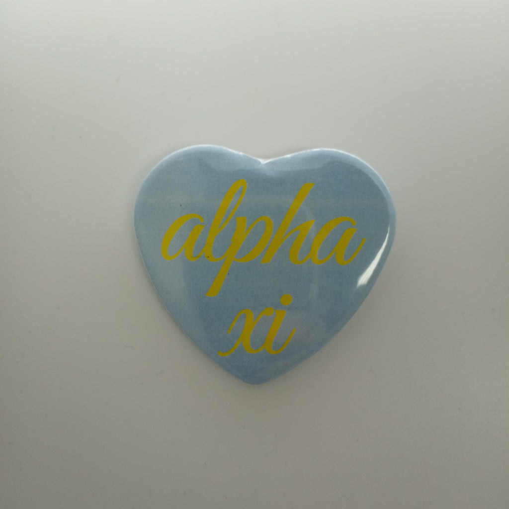 Heart Button- Alpha Xi Delta – Brown Bag Etc