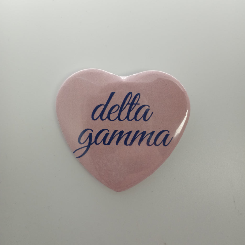 Heart Button- Delta Gamma – Brown Bag Etc