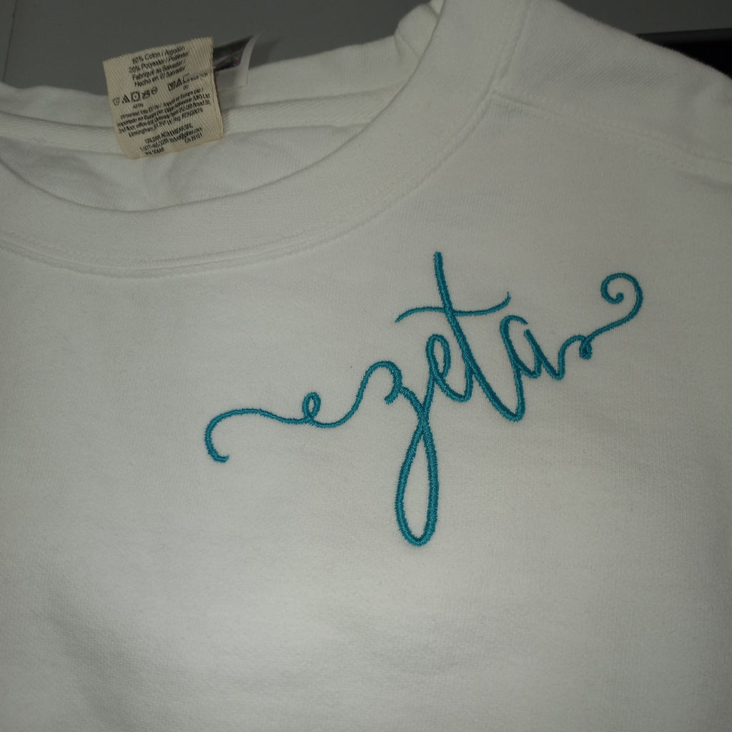 Script monogram sweatshirt - Zeta Tau Alpha – Brown Bag Etc