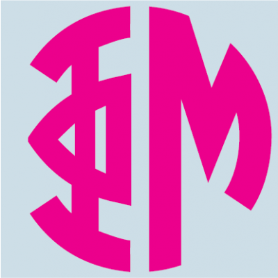 Color Monogram Decal - Phi Mu – Brown Bag Etc